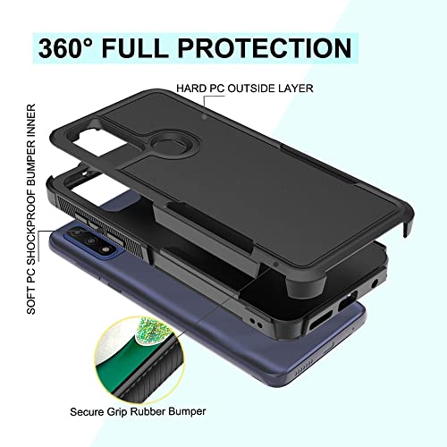 LEXNEC Designed for Moto G Power 2022 & Moto G Pure Case,Heavy-Duty Tough Rugged Lightweight Slim Shockproof Protective Men Women Phone Case Cover for Motorola G Power 2022 (6.5",2022)[Black]