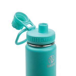 Takeya Actives Insulated Stainless Water Bottle with Insulated Spout Lid, 24oz, Midnight & Actives Insulated Stainless Steel Water Bottle with Spout Lid, 24 oz, Teal