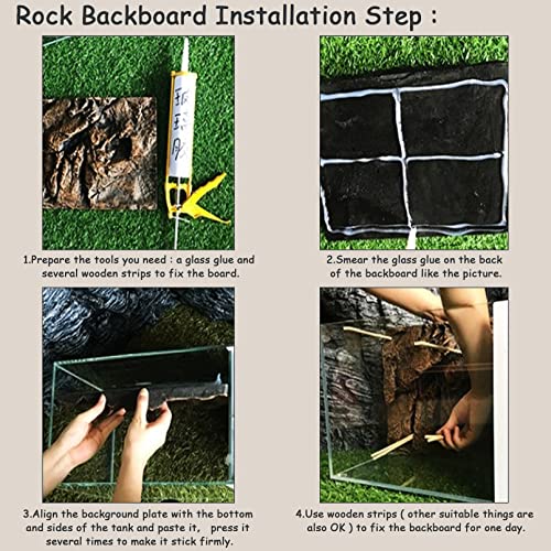 Tfwadmx Rock Terrarium Background 3D Reptile Tank Background Board Amphibian Stereo Backdrop Wall Snake Habitat Decor for Lizard Bearded Dragon Gecko Spider Chameleon Turtle Fish (Yellow Rock)