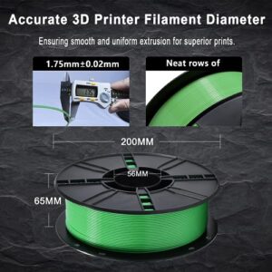 iBOSS PLA Plus (PLA+) 3D Printer Filament 1.75mm,1kg Spool (2.2lbs) Toughness Enhanced 3D Printing Filament,Dimensional Accuracy +/- 0.02mm,1.75mm PLA Plus Filament,Fit Most FDM Printer(Green)