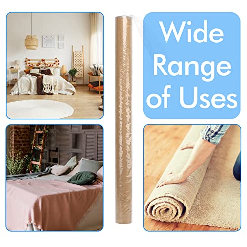 3 Pcs Large Plastic Rug Storage Bag, Fits Rug up to 6'x 9' Clear Carpet Bag Moving Bag with 100 Pcs Zip Tie Protects Rolled Rugs Perfect for Storage, Moving, Packing and Shipping