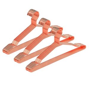 SPECILITE Metal Hangers 30 Pack Heavy Duty, Strong Wire Clothes Hangers with Notches, Space Saving Hangers Bulk for Standard Size Coats, Shirts, Suits, Pants, Shiny Rose Gold