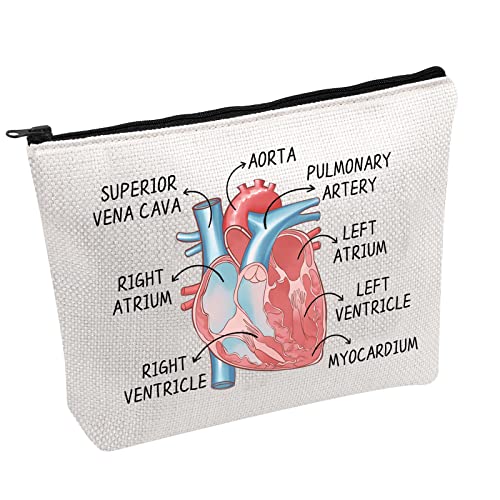 PWHAOO Anatomy Human Heart Cardiologists Doctor Anatomical Medical Cosmetic Bag Nursing Student Gift (AORTA PULMONARY ARTERY B)