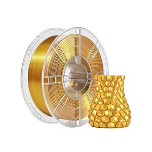 iboss pla plus (pla+) 3d printer filament 1.75mm,1kg spool (2.2lbs) silk shiny filament 3d printing filament,dimensional accuracy +/- 0.02mm,pla pro 3d filament,fit most fdm printer(slik gold)