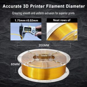 iBOSS PLA Plus (PLA+) 3D Printer Filament 1.75mm,1kg Spool (2.2lbs) Silk Shiny Filament 3D Printing Filament,Dimensional Accuracy +/- 0.02mm,PLA Pro 3D Filament,Fit Most FDM Printer(Slik Gold)