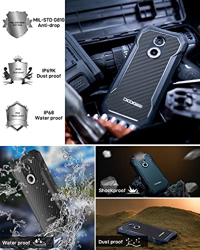 DOOGEE S61 Rugged Smartphone - 2022 Android 12 Rugged Phone - 20MP Night Vision Camera - 6GB+64GB - IP68 Waterproof Unlocked Cell Phone Outdoor- 5180mAh Battery - 6.0" IPS HD- Dual SIM 4G (Kevlar)