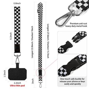 MAXCURY Cellphone Lanyard, Hand Strap for Keys, 1 × Adjustable Crossbody Lanyard, 1 × Wrist Car Key Holder, 2 × String, 2 × Phone Tether Tab, Shoulder Neck Strap with Metal Hook Holder for Women & Men