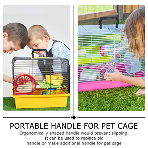 POPETPOP Dog Crate Pet Cage Crate Handles Replacement Black Plastic Cage Handles 10pcs for Squirrel Hedgehog Rabbit Chinchilla Hamster Small Pet Cage Carrier Hamster Accessories