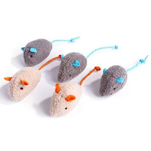 Q.Y.HOME Cat Toy Interactive Toy Plush Mouse Shaped Toy - (3 Pack),Small Breeds