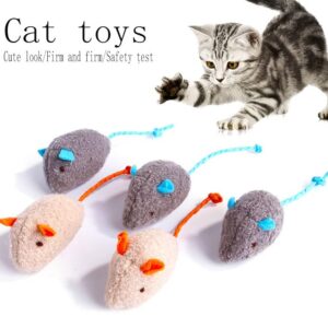 Q.Y.HOME Cat Toy Interactive Toy Plush Mouse Shaped Toy - (3 Pack),Small Breeds