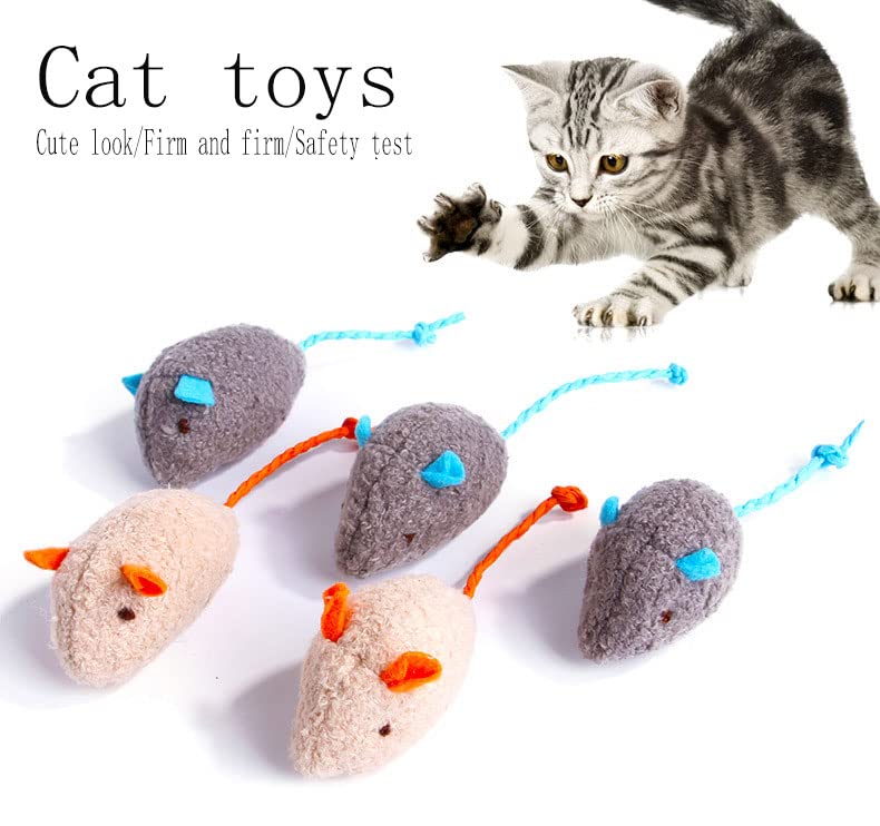 Q.Y.HOME Cat Toy Interactive Toy Plush Mouse Shaped Toy - (3 Pack),Small Breeds