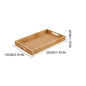 Ochine Bamboo Serving Tray with Handles Rectangular Wooden Breakfast Food Trays Natural Wood Tea Coffee Tray Decorative Counter Table Tray for Home Office Kitchen Bathroom and Weddings Parties 1 Pack