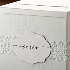 Hayley Cherie - White Gift Card Box with White Lace Textured Finish - Large Size 10" x 10" - For Wedding Receptions, Bridal & Baby Showers, Birthdays, Graduations, Funerals, Money