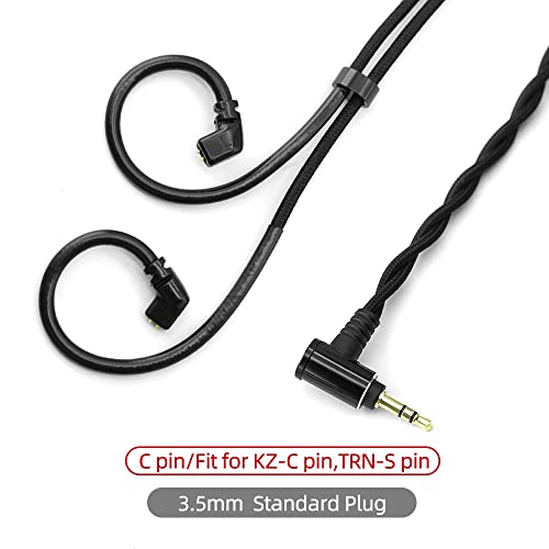 FAAEAL Replacement Cable 2.5mm/3.5mm/4.4mm Earphones Upgrade Cable for KZ EDX ZEX ZSN ZS10 PRO ZAS Zax DQ6S ZES EDS GK G5 GS10 UE RRM CCA CA16 Pro TRN MT1 Pro Headphone Cable (C Pin with 3.5mm Jack)