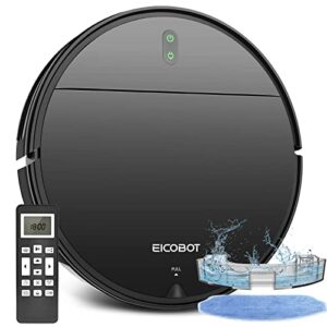 eicobot robot vacuum and mop combo,2000pa suction,robot vacuum cleaner,2 in 1 mopping robot vacuum,230ml water tank, slim,self-charging,vacuum robot ideal for hard floor, pet hair, carpet,black