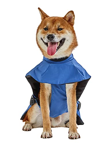 Wantdo Large Dog Padded Rain Jacket Waterproof Warm Winter Jacket Refletive Size 23 Blue