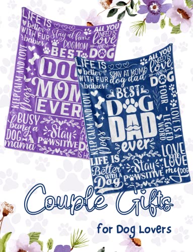 InnoBeta Dog Dad Flannel Fleece Blankets Throws for Dog Lovers, Best Dog Dad Ever Gifts, Perfect for Father's Day Birthday Christmas Thanksgiving, Purple, 50" x 65"