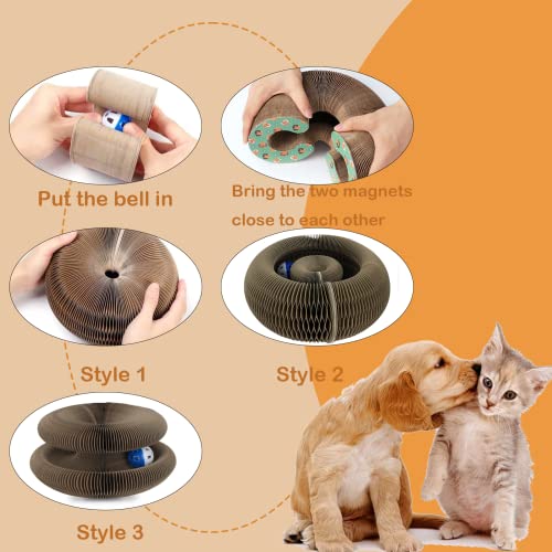 Magic Organ Cat Scratching Board, Cat Accordion Toy Cat Scratching Post Ball Track, Cat Scratcher Cat Paw Accordion for Cats Interactive Kitten Fun Intelligence Physical Exercise Educational Toy