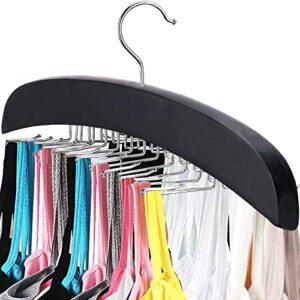 tank top hanger space saving, 24 large capacity, bra hanger organizers for cami tops, ekezon 360° rotating foldable metal hooks camisoles hangers for scarfs, bras, bathing suits, belts, ties (black)