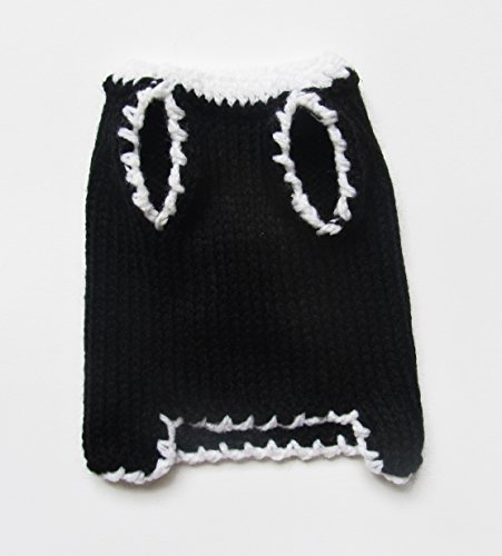 Skull Dog Sweater Black Halloween Dog Clothes Tiny Teacup Dog Clothing Yorkie Chihuahua Dog Costume Puppy Outfits Male Female (XXXS), Black, White