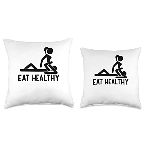 Eat Health Adult Joke Funny Sexy Saying Valentine Pun Humor Throw Pillow