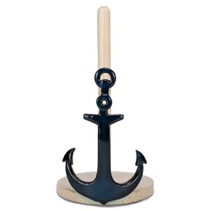 elanze designs nautical anchor 12 inch resin and wood paper towel holder