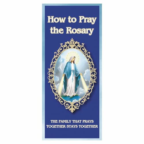 How to Pray The Rosary Pamphlet, Paper Booklet for Beginners, Sunday School Learning, Pack of 10 (13 Inch (W) and 6 Inch (H))