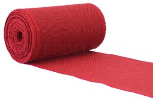 cleverdelights 6" red burlap roll - finished edges - 10 yards - jute burlap fabric