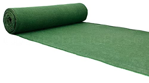 CleverDelights 14" Green Burlap Roll - Finished Edges - 10 Yards - Jute Burlap Fabric