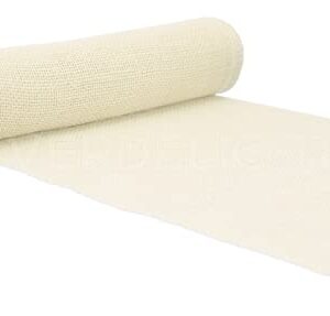 CleverDelights 9" Ivory Burlap Roll - Finished Edges - 5 Yards - Jute Burlap Fabric