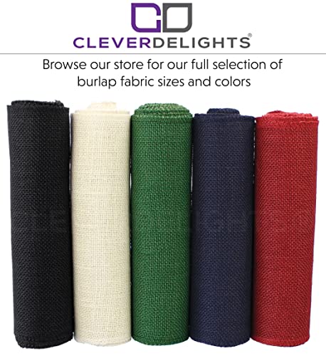 CleverDelights 9" Ivory Burlap Roll - Finished Edges - 5 Yards - Jute Burlap Fabric