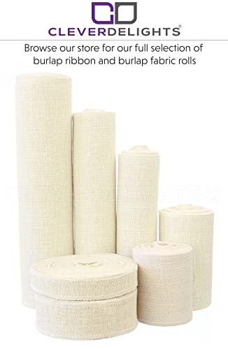 CleverDelights 9" Ivory Burlap Roll - Finished Edges - 5 Yards - Jute Burlap Fabric