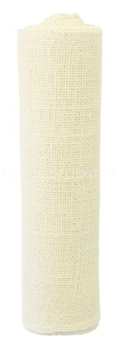 CleverDelights 9" Ivory Burlap Roll - Finished Edges - 5 Yards - Jute Burlap Fabric