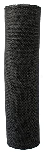 CleverDelights 14" Black Burlap Roll - Finished Edges - 10 Yards - Jute Burlap Fabric