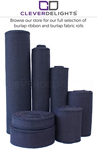 CleverDelights 6" Navy Burlap Roll - Finished Edges - 10 Yards - Jute Burlap Fabric