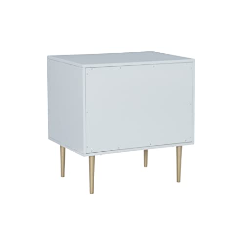 Linon Modern Ice Blue Gold Hardware Lennon Two Drawer Nightstand