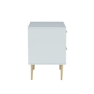 Linon Modern Ice Blue Gold Hardware Lennon Two Drawer Nightstand