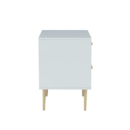 Linon Modern Ice Blue Gold Hardware Lennon Two Drawer Nightstand