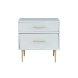 Linon Modern Ice Blue Gold Hardware Lennon Two Drawer Nightstand