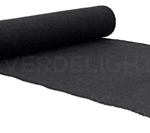 CleverDelights 12" Black Burlap Roll - Finished Edges - 5 Yards - Jute Burlap Fabric