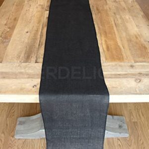 CleverDelights 12" Black Burlap Roll - Finished Edges - 5 Yards - Jute Burlap Fabric