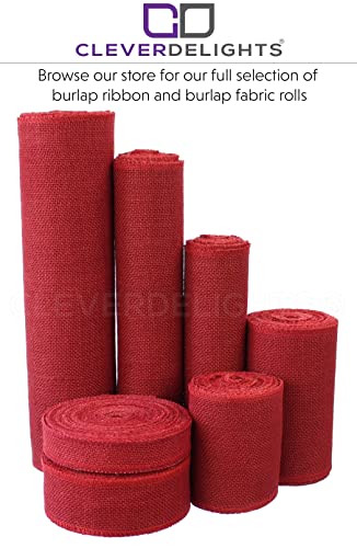 CleverDelights 9" Red Burlap Roll - Finished Edges - 5 Yards - Jute Burlap Fabric