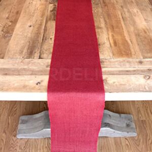 CleverDelights 9" Red Burlap Roll - Finished Edges - 5 Yards - Jute Burlap Fabric