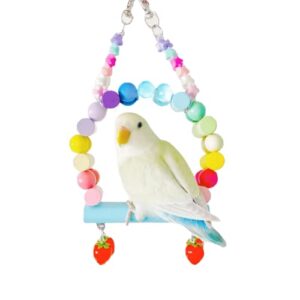 barn eleven parrot swing toy bird supplies hammock swing sling six-step ladder climb budgie lovebird perch ladder nibble and climb (b)