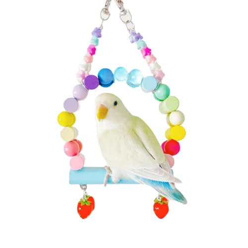 Barn Eleven Parrot Swing Toy Bird Supplies Hammock Swing Sling Six-Step Ladder Climb Budgie Lovebird Perch Ladder Nibble and Climb (B)