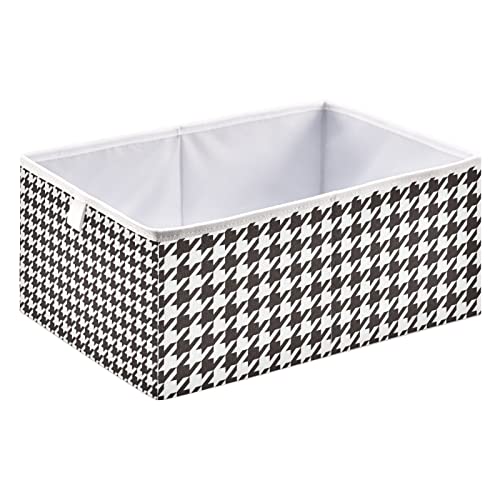 Cube Storage Bins 11 x 11 Houndstooth Black Storage Cubes for Shelf Closet Collapsible Cubby Organizer Basket