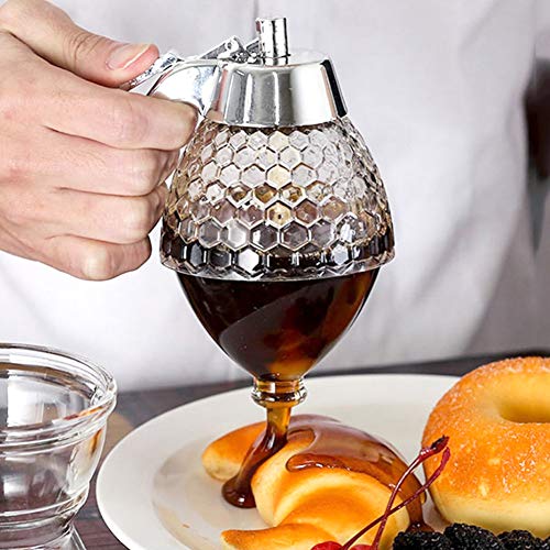 No Drip Glass Maple Syrup Dispenser Glass Honey Pot Honey Jar, Honey Dispenser Honey Container Pot Honey DippersPlates & Serving Dishes