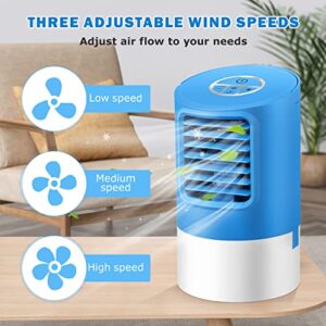 IMIKEYA Personal Air Conditioner: 3 in 1 Portable Air Conditioner Fan, Evaporative AC Mini Air Conditioner Humidifier With 3 Speeds Air Cooler Desk Misting Cooling Fan for Room Office Home 7 LED Light