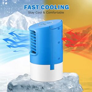 IMIKEYA Personal Air Conditioner: 3 in 1 Portable Air Conditioner Fan, Evaporative AC Mini Air Conditioner Humidifier With 3 Speeds Air Cooler Desk Misting Cooling Fan for Room Office Home 7 LED Light