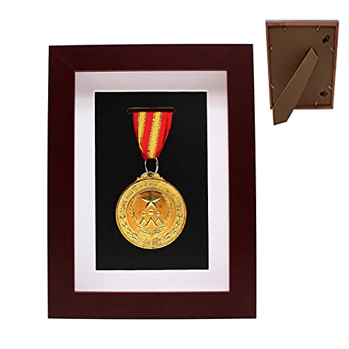 Solid Wood Medal Display Box Photo Frame-Marathon Medal Display Framemilitary Medal Display Cabinet-Marathon Medal Storage Boxfits All Sports Winners, Military Medal Badge Medal 8.2*6.2 Inch